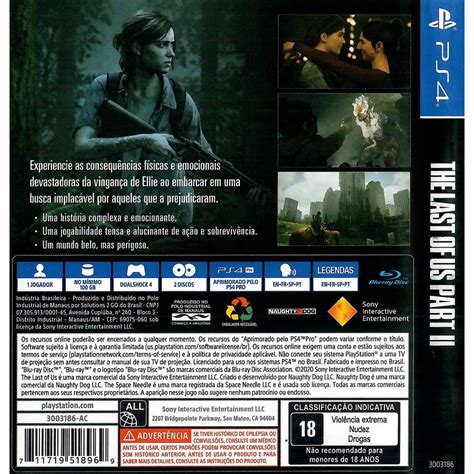 The Last Of Us Parte Ii Ps4 2 Jogo Mídia Física Com Detalhe