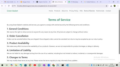 Free Html Css And Js Green Basket Template Template Kashipara
