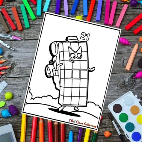 Numberblocks Part Iii Series Drawing Coloring Paper 21 30drawing