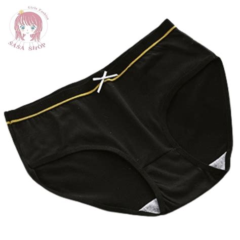 เข้าใหม่ กางเกงในผ้านุ่ม แต่งโบว์สีพื้นพลาสเทล เรียบๆแต่น่ารัก มี 7 สี พร้อมส่ง Cs016 Sasa