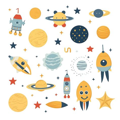 Premium Ai Image Seamless Pattern With Space Rocket