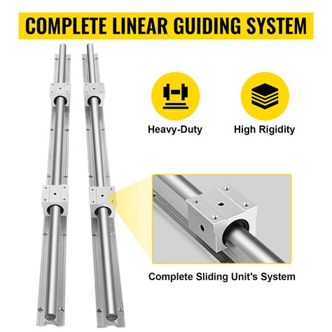 Vevor Linear Rail 2pcs Sbr16 800mm Linear Slide Guide 2 Pcs Rail 4