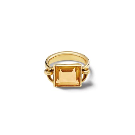 Baguette Ring Yellow Gold Citrine Cassandra Goad