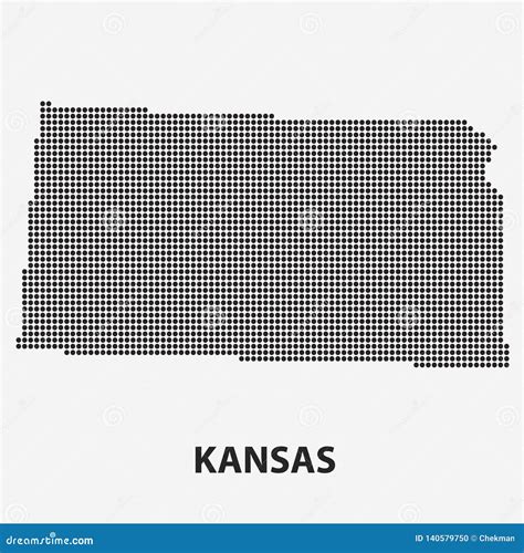 The State Of Kansas Is Highlighted In Red Vector Map Of The United