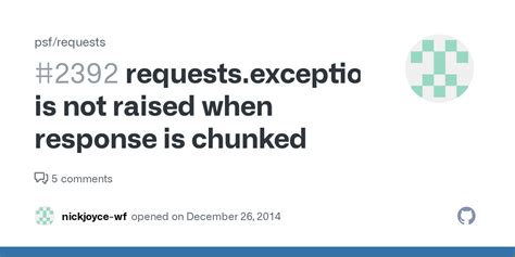 Requestsexceptionsreadtimeout Is Not Raised When Response Is Chunked
