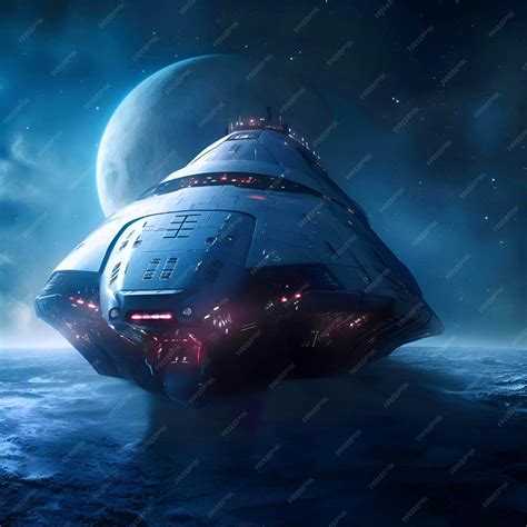 Premium Photo Spaceship In Outer Space 3d Rendering Fantasy