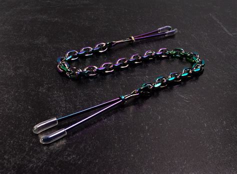Rainbow Tweezer Nipple Clamps 10 Chain