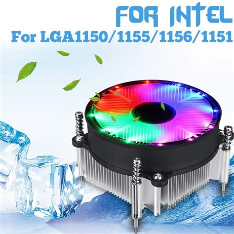CPU Cooler Cooling Fan For Intel LED Silence Pin Fan Radiator Heatsink Cooler Support For Intel