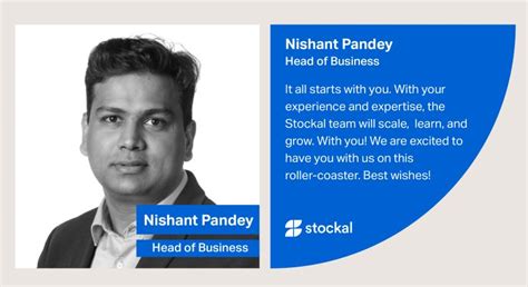 Stockal On Linkedin Stockal Is Excited To Welcome Nishant Pandey As