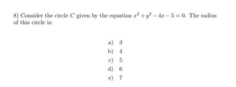 Solved Consider The Circle C Given By The Equation Chegg