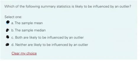 solved which of the following summary statistics is likely