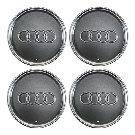 Kit 4 Pçs Calota Centro Roda Original Audi A3 Cromada Aro 15