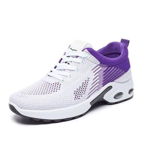 Fashion Ladies Sports Shoes Mesh Breathable Casual Running Shoes Purple