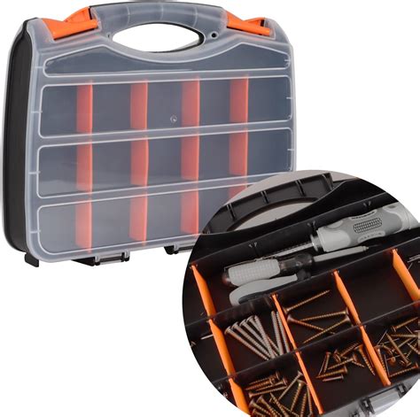 Double Sided Small Parts Organizer Storage Box 30 Compartment Hardware Bolts Parts Nail And