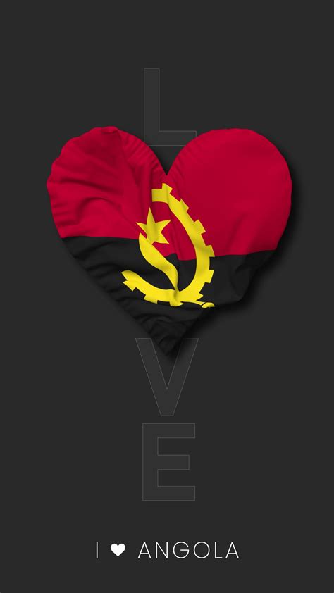 Angola Heart Shape Flag Seamless Looped Love Vertical Status 3d Rendering 42064664 Stock Video