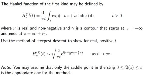 Solved The Hankel Function Of The First Kind May Be Defined