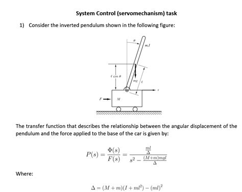 Solved System Control Servomechanism Task 1 Consider The Chegg