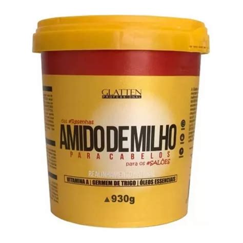 Maizena Para Cabelos Alisamento Natural Glatten 930g Frete grátis