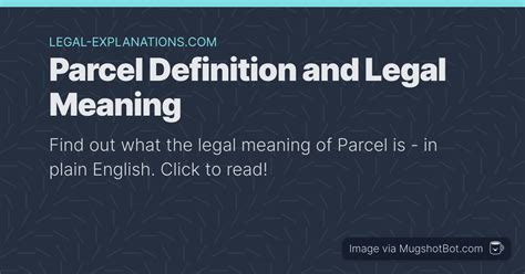 Parcel Definition What Does Parcel Mean