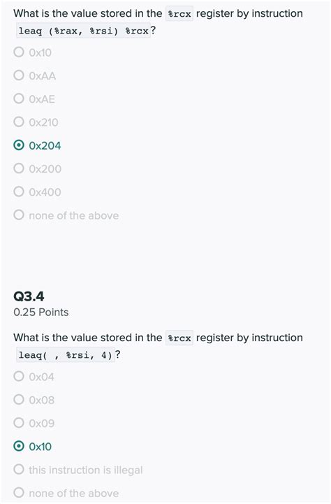 Solved Assume That The Following Values Are Stored At The Chegg Com