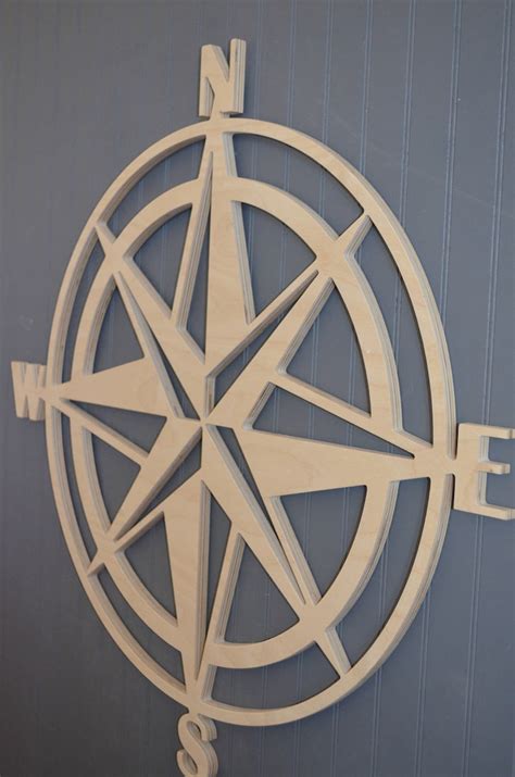 Wood Compass Cut Out Wooden Compass Large Compass Wall Decor Wall