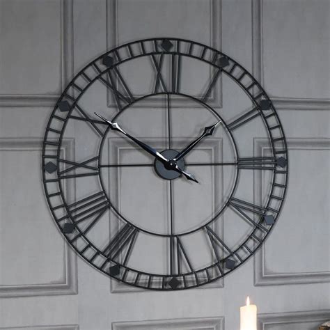 Large Black Iron Skeleton Wall Clock Skeleton Wall Clock Wall Clock Skeleton Clock