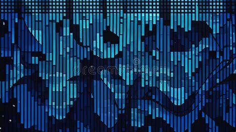 Abstract Dark Blue Pixel Tech Background Stock Illustration