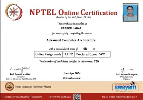 Lahari Pebbeti On Linkedin Nptel