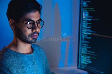 Indian Software Development Working On Coding Computer Screen And