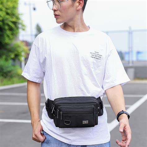 新款腰包女大容量防水生意收银收钱腰包男多功能多层实用耐磨胸包虎窝淘