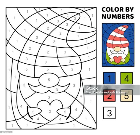 난쟁이 숫자로 색칠하기 스퀴시멜로 색칠 공부 페이지 아이들을 위한 게임 카와이 만화 벡터 벡터에 대한 스톡 벡터 아트 및 기타 이미지 Istock
