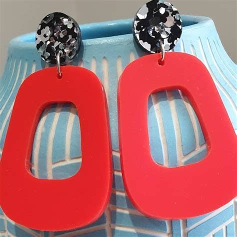 60s Mod Earrings Etsy