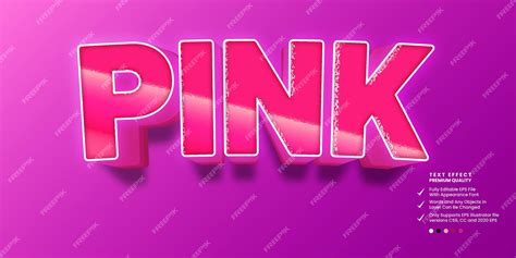Premium Vector Pink Editable Text Effect