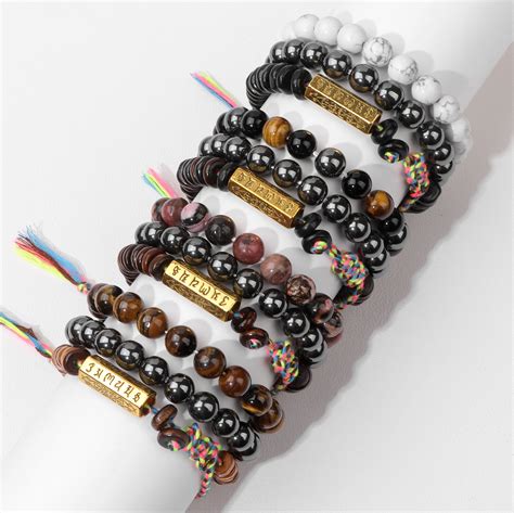 Pulsera De Piedra Tibetana Vintage Para Hombres Juego De Pulseras De