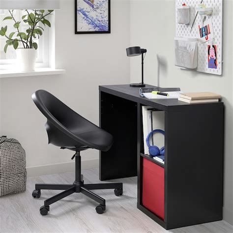 Kallax Eldberget Desk And Chair Black Brown Dark Gray Black Ikea Us