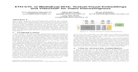 Eth Cvl Mediaeval 2016 Textual Visual Embeddings And Ceur