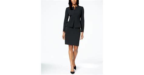 Tahari Peplum Skirt Suit In Black Lyst