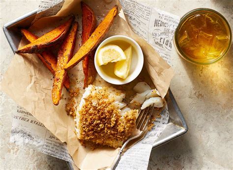 Breaded Baked Fish With Sweet Potato Fries