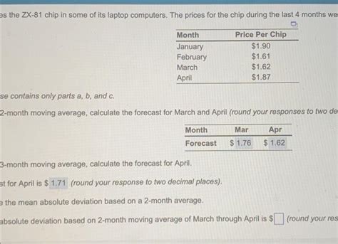 Solved Calculate The Mean Absolute Deviation Based On A Two Chegg