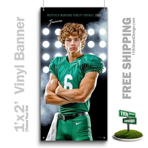Custom Printed Vinyl Football Banner Weatherproof High School Senior