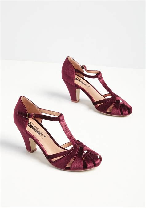 There Chic Goes Velvet T Strap Heel In 37 By Chelsea Crew From Modcloth