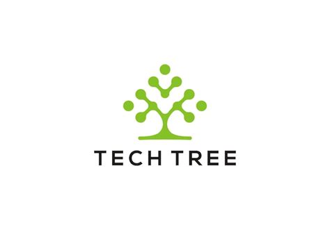 Premium Vector Tree Tech Logo Creative Molecule Digital Connection Icon Design Template