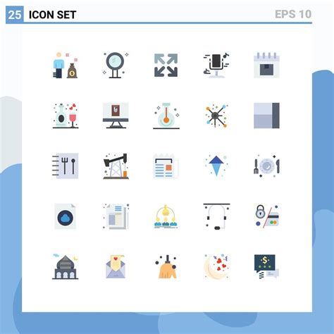 25 User Interface Flat Color Pack Of Modern Signs And Symbols Of Management Calendar Arrow Sound