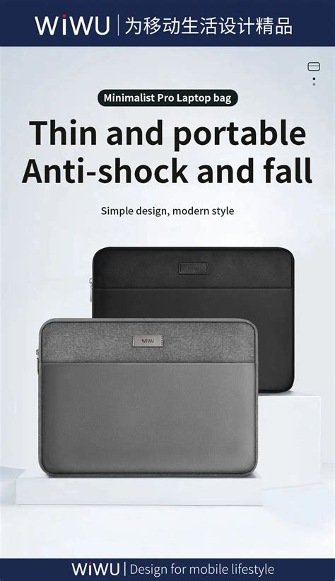 Wiwu Minimalist 16 Inch Laptop Sleeve Grey