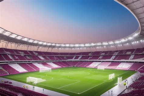 Premium Photo Background Soccer Football Stadium World Qatar Asian
