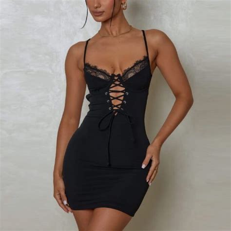 Lace Bodycon Mini Dress Elcune
