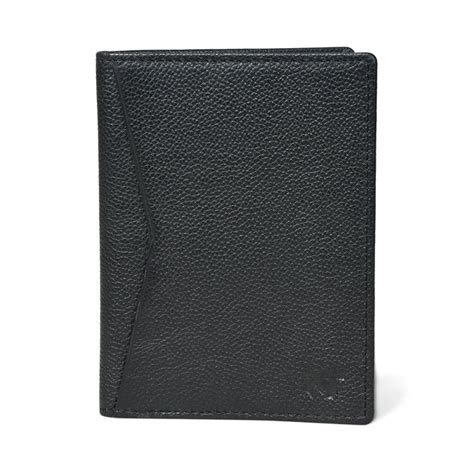 Front Pocket Black Leather Passport Holder Slim Passport Holder