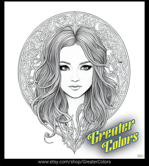Colouring Sheet Art Nuoveau Greyscale Artcolouring Sketches