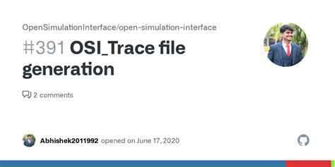 Ositrace File Generation · Issue 391 · Opensimulationinterfaceopen Simulation Interface · Github