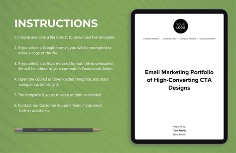 Email Marketing Portfolio Of High Converting Cta Designs Template In